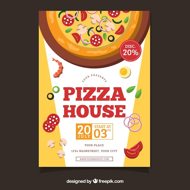 Składniki Pizzy Ulotki | Darmowy Wektor Składniki Pizzy Ulotki | Darmowy Wektor