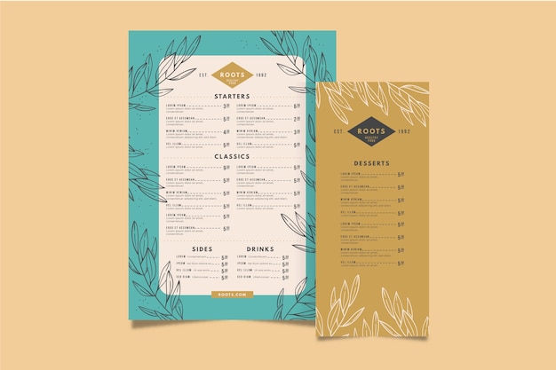 Szablon Kolorowe Menu Restauracji | Darmowy Wektor Szablon Kolorowe Menu Restauracji | Darmowy Wektor