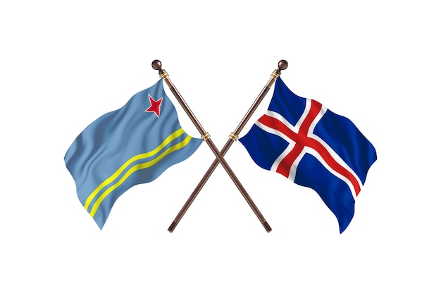 Fondo de banderas de aruba versus islandia dos países | Foto Premium Fondo de banderas de aruba versus islandia dos países | Foto Premium