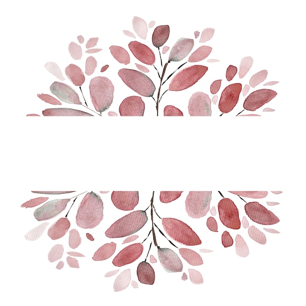 Fondo de ilustración acuarela de hojas y ramas de otoño. conjunto de ... Fondo de ilustración acuarela de hojas y ramas de otoño. conjunto de ...