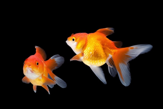 Peces de colores aislados sobre fondo negro | Foto Premium Peces de colores aislados sobre fondo negro | Foto Premium