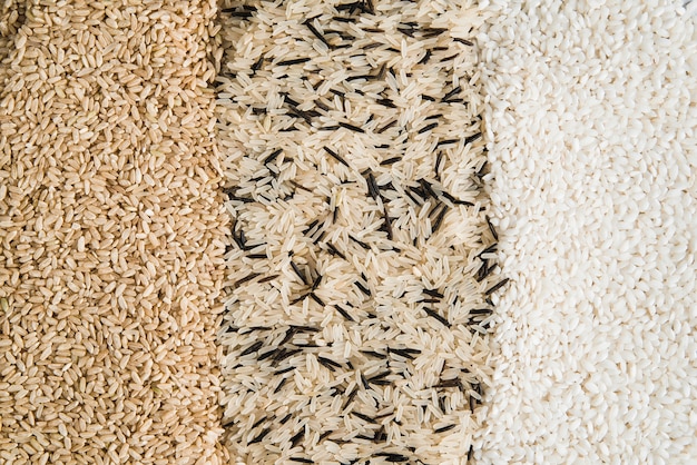Varios Tipos De Arroces Esparcidos Sobre La Mesa Foto Gratis