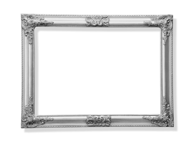 Moldura antiga de prata isolada com traçado de recorte | Foto Premium Moldura antiga de prata isolada com traçado de recorte | Foto Premium