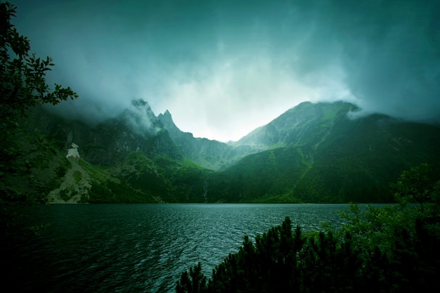 Névoa e nuvens escuras nas montanhas. | Foto Grátis Névoa e nuvens escuras nas montanhas. | Foto Grátis