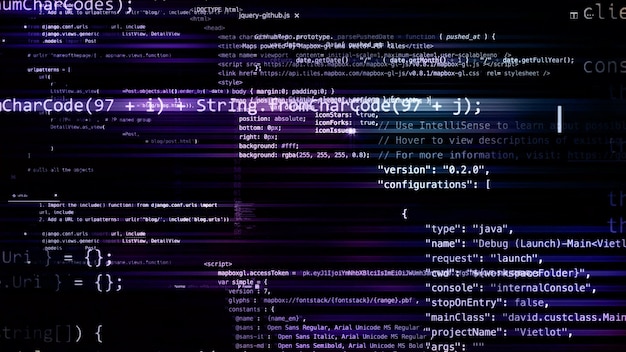 Premium Photo | 3d rendering abstract blocks of code that are in the ...