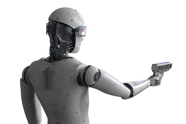 Premium Photo | 3d rendering robot or cyborg hold gun Premium Photo | 3d rendering robot or cyborg hold gun