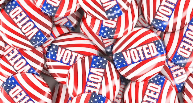 Premium Photo | 3d rendering stack of vote button badges. Premium Photo | 3d rendering stack of vote button badges.