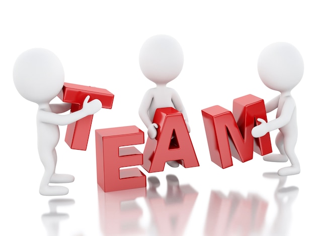 Premium Photo | 3d white business people. team concept Premium Photo | 3d white business people. team concept