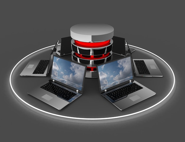 Premium Photo | Abstract computer network database. 3d illustration Premium Photo | Abstract computer network database. 3d illustration