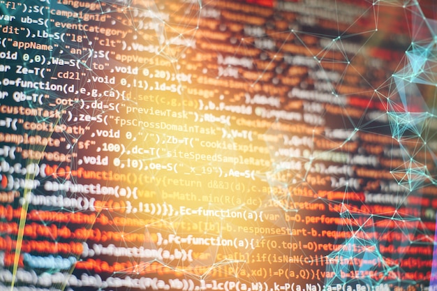 Premium Photo | Abstract computer script code. programming code screen of software developer ...