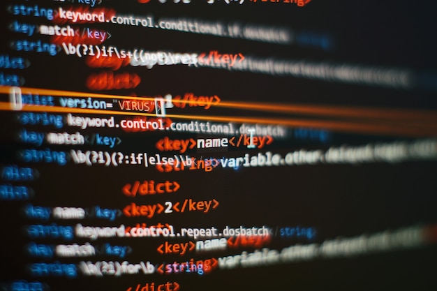 Premium Photo | Abstract computer script code. programming code screen ...