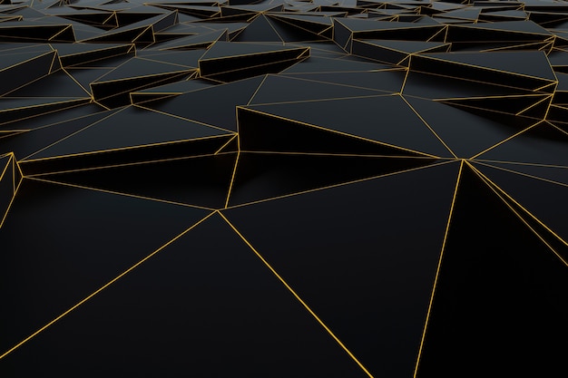 Premium Photo Abstract Futuristic Low Poly Background From Black
