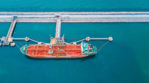 Premium Photo | Aerial top view of oil tanker ship at the port Premium Photo | Aerial top view of oil tanker ship at the port