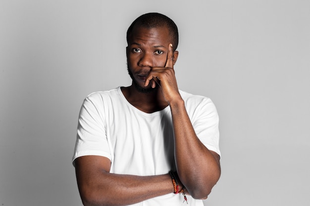 Premium Photo | African-american man thinking Premium Photo | African-american man thinking