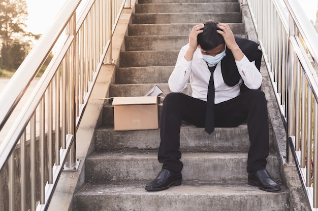 Premium Photo | Asian failure unemployed businessman stress sitting on ... Premium Photo | Asian failure unemployed businessman stress sitting on ...