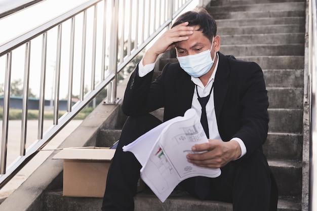 Premium Photo | Asian failure unemployed businessman stress sitting on ... Premium Photo | Asian failure unemployed businessman stress sitting on ...