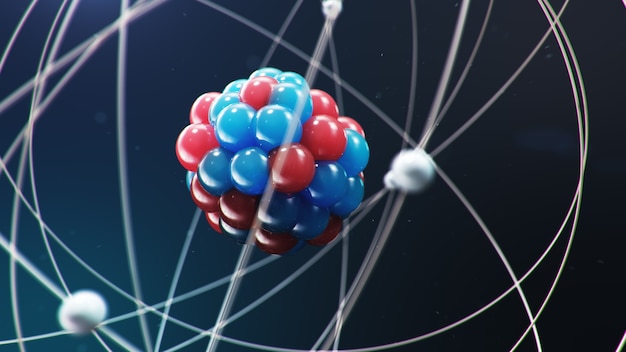 Premium Photo | Atomic structure. glowing energy balls, nuclear reaction. Premium Photo | Atomic structure. glowing energy balls, nuclear reaction.