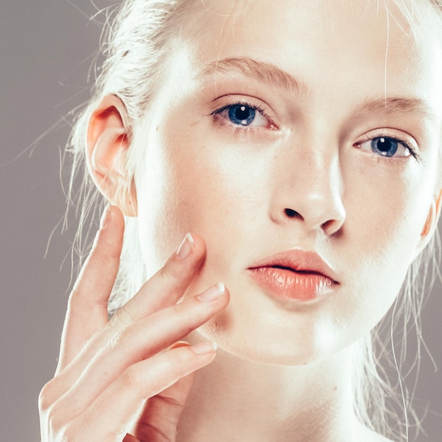 Premium Photo Beautiful Woman Face Portrait Beauty Skin Care Concept