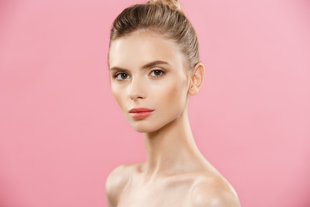Free Photo Beauty Concept Beautiful Caucasian Woman With Clean Skin