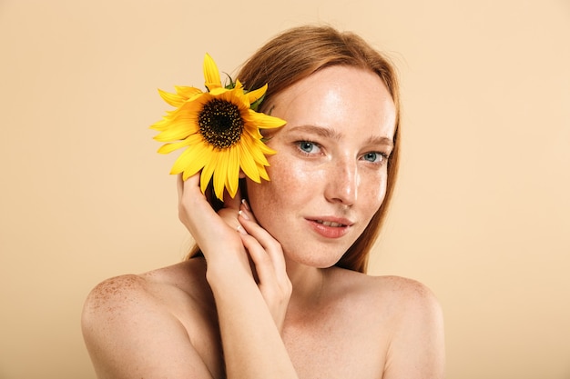 Premium Photo Beauty Portrait Of A Lovely Young Topless Redhead Girl
