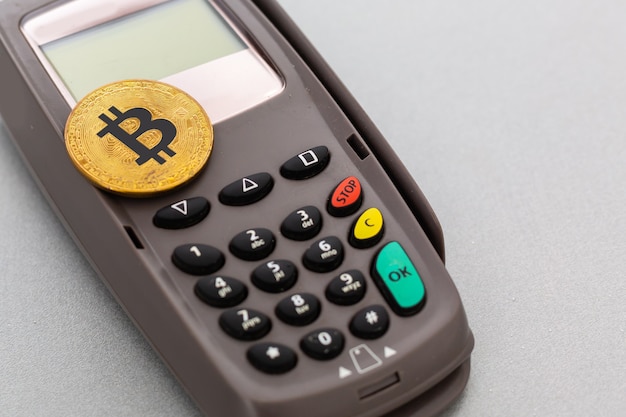 Premium Photo | Bitcoin with pos terminals Premium Photo | Bitcoin with pos terminals