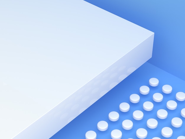 Premium Photo Blue White Scene 3d Rendering Blank Podium Abstract