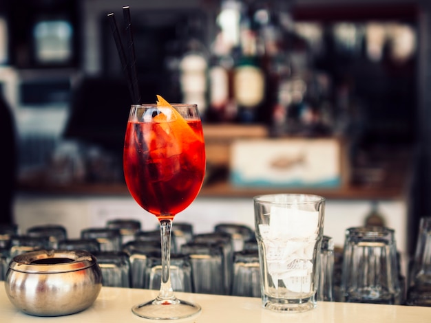 Free Photo Bright Cocktail On Counter