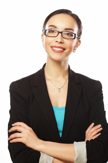 Premium Photo Business Woman In Glasses Close Up