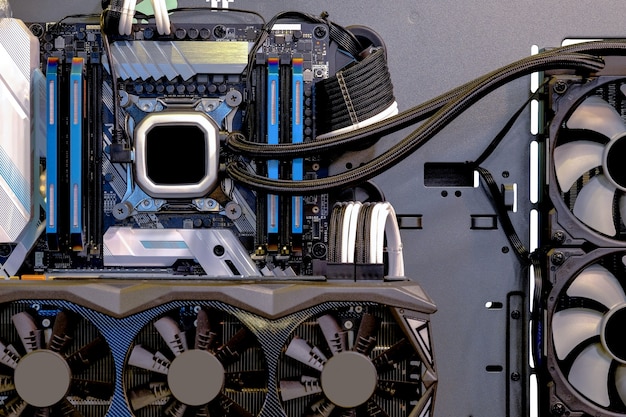 Premium Photo | Close-up and inside desktop pc gaming and water cooling ... Premium Photo | Close-up and inside desktop pc gaming and water cooling ...