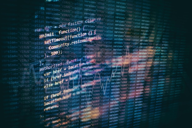 Premium Photo | Closeup developing programming and coding technologies. developer working on web ...