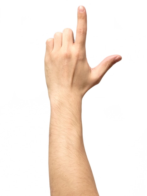 Premium Photo | Closeup of male hand pointing isolated Premium Photo | Closeup of male hand pointing isolated