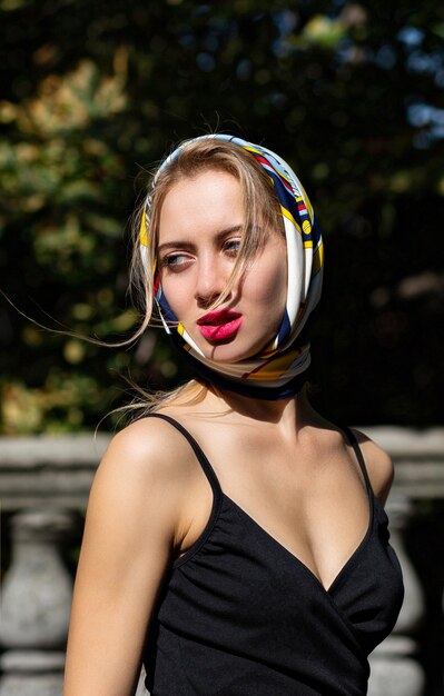 Premium Photo Closeup Shot Of Seductive Model With Red Lips Wearing