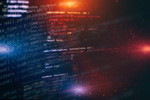 Css Javascript 및 Html 사용 함수 소스 코드의 근접 촬영을 모니터링합니다 추상 It 기술 배경입니다 소프트웨어 소스 코드 프리미엄 사진