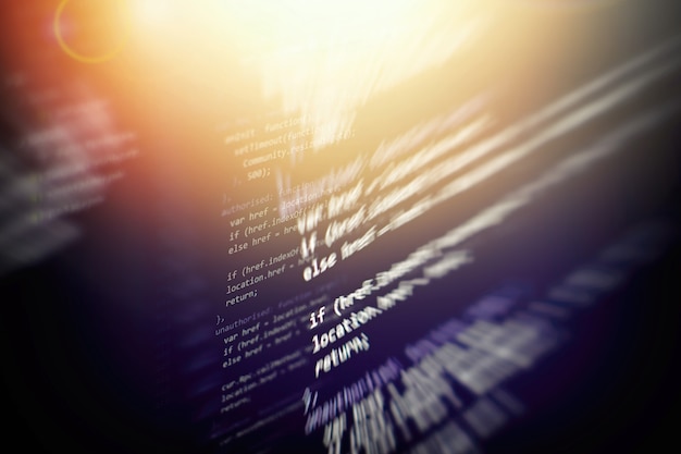 Css Javascript 및 Html 사용 함수 소스 코드의 근접 촬영을 모니터링합니다 추상 It 기술 배경입니다 소프트웨어 소스 코드 프리미엄 사진