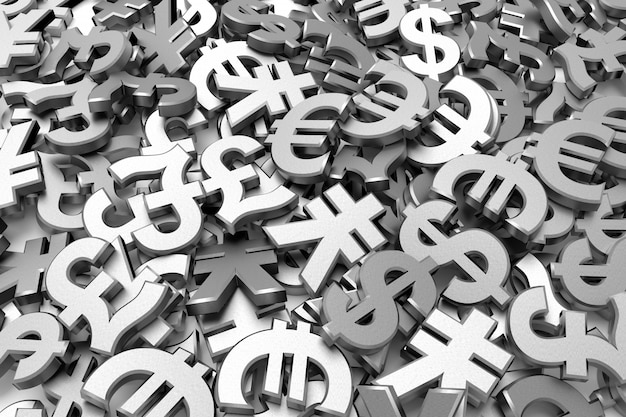 Premium Photo | Currency symbols. 3d rendering. Premium Photo | Currency symbols. 3d rendering.