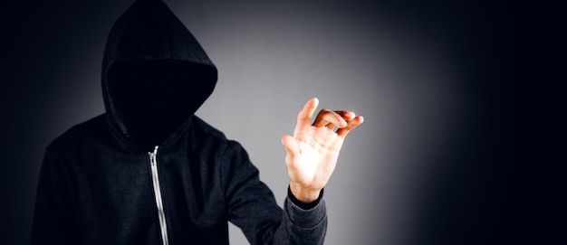 Premium Photo Cybersecurity Computer Hacker With Hoodie