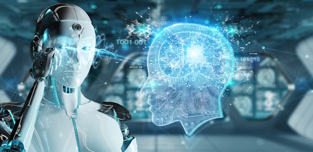 Premium Photo | Cyborg creating artificial intelligence Premium Photo | Cyborg creating artificial intelligence