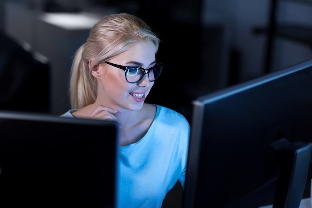 Premium Photo | Decomposing the task. smiling charming skilled ...