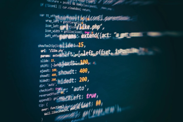 Premium Photo | Developer programming code. abstract computer script ...