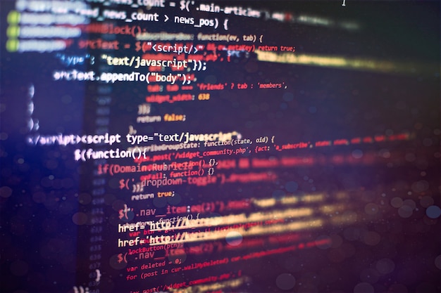 Premium Photo | Digital technology on display. html5 in editor for website development. website ...