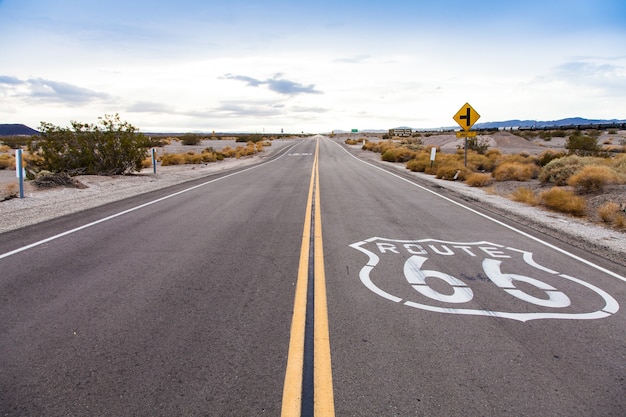 Premium Photo | Famous route 66 landmark on the road in californian desert Premium Photo | Famous route 66 landmark on the road in californian desert