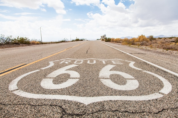Premium Photo | Famous route 66 landmark on the road in californian desert Premium Photo | Famous route 66 landmark on the road in californian desert