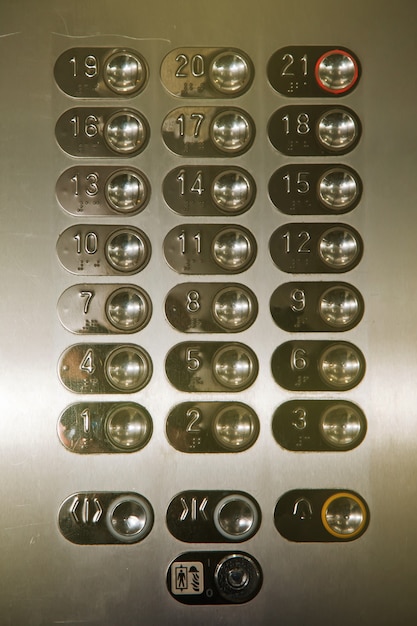 Premium Photo | Floor buttons in elevator with number 21 twenty-one ... Premium Photo | Floor buttons in elevator with number 21 twenty-one ...