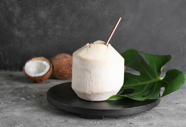 Premium Photo | Fresh and ripe coconuts on grey surface Premium Photo | Fresh and ripe coconuts on grey surface