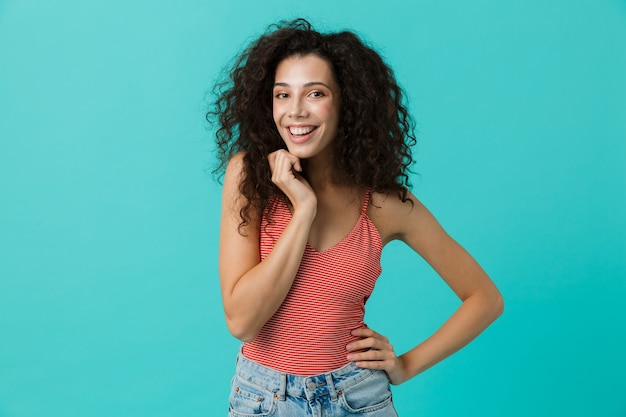 Premium Photo Glamour Woman Wearing Casual Clothing Laughing