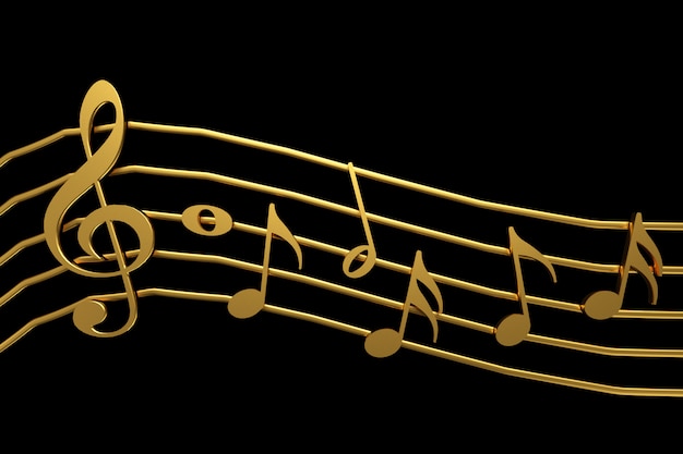 Premium Photo | Golden treble clef and music notation 3d rendering. Premium Photo | Golden treble clef and music notation 3d rendering.