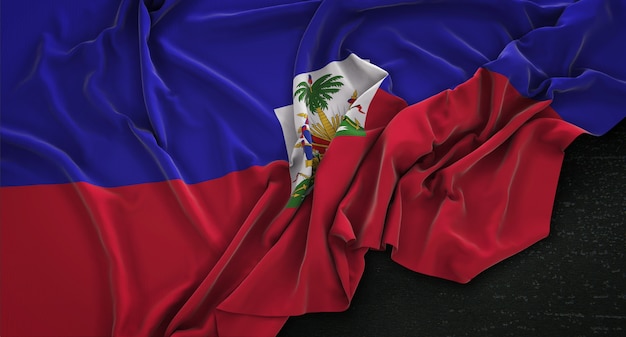 Free Photo | Haiti flag wrinkled on dark background 3d render Free Photo | Haiti flag wrinkled on dark background 3d render