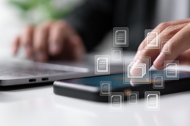 Premium Photo | To handle files, knowledge, and documentation in an enterprise using erp, a ...