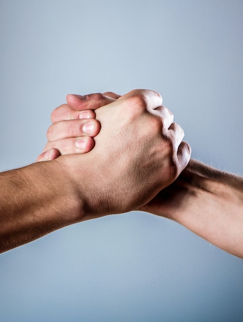 Premium Photo Handshake Arms Friendly Handshake Friends Greeting