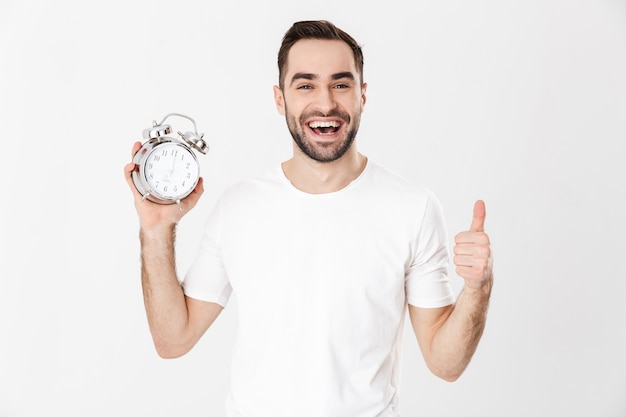 Premium Photo Handsome Cheerful Man Wearing Blank T Shirt Standing